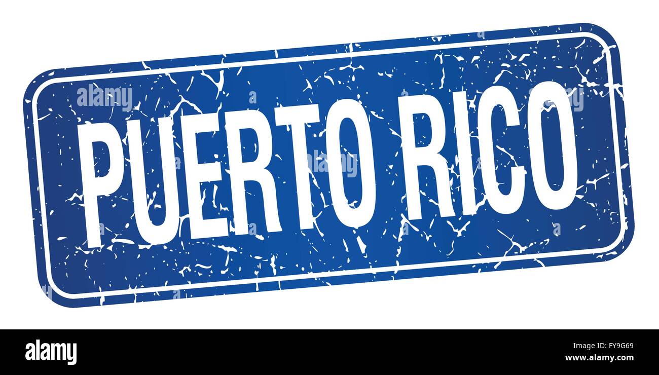 Puerto Rico blue stamp isolated on white background Stock Vector Image ...