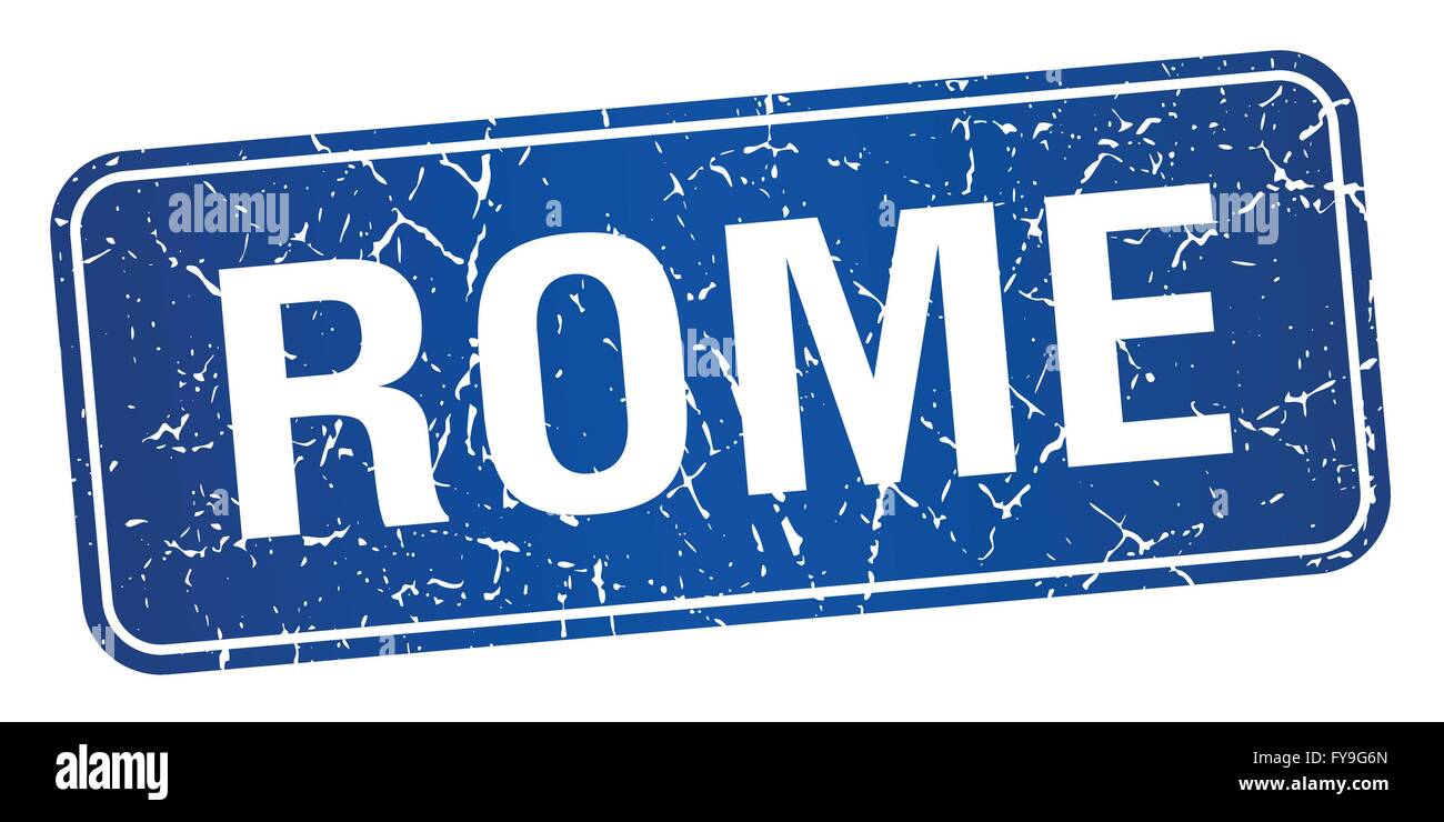 Rome blue stamp isolated on white background Stock Vector Image & Art ...