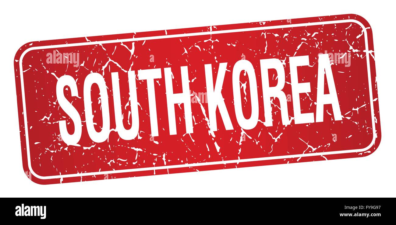 South Korea red stamp isolated on white background Stock Vector Image ...