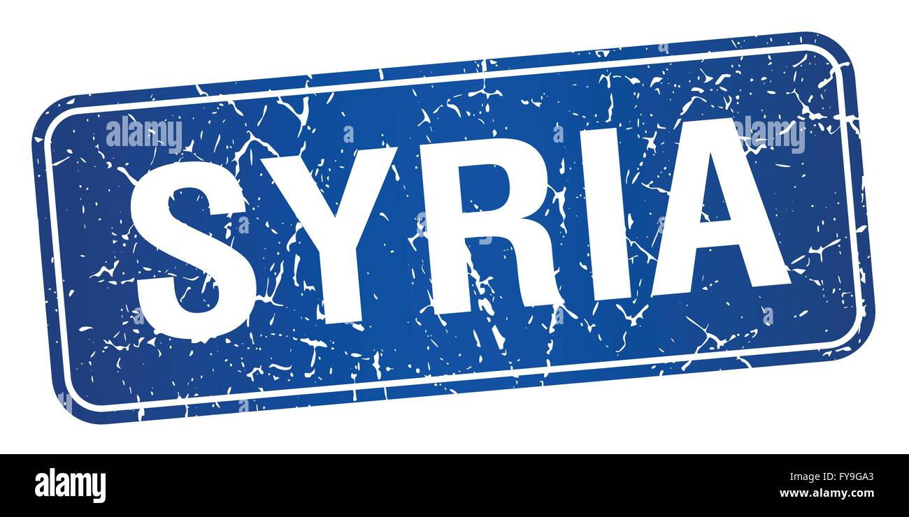 Syria blue stamp isolated on white background Stock Vector Image & Art ...