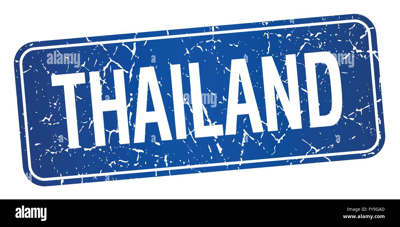 Thailand blue stamp isolated on white background Stock Vector Image ...