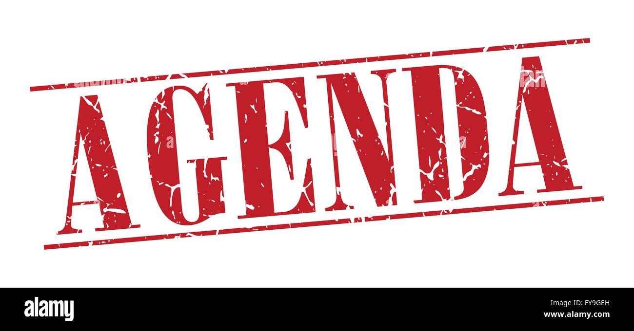 agenda red grunge vintage stamp isolated on white background Stock ...