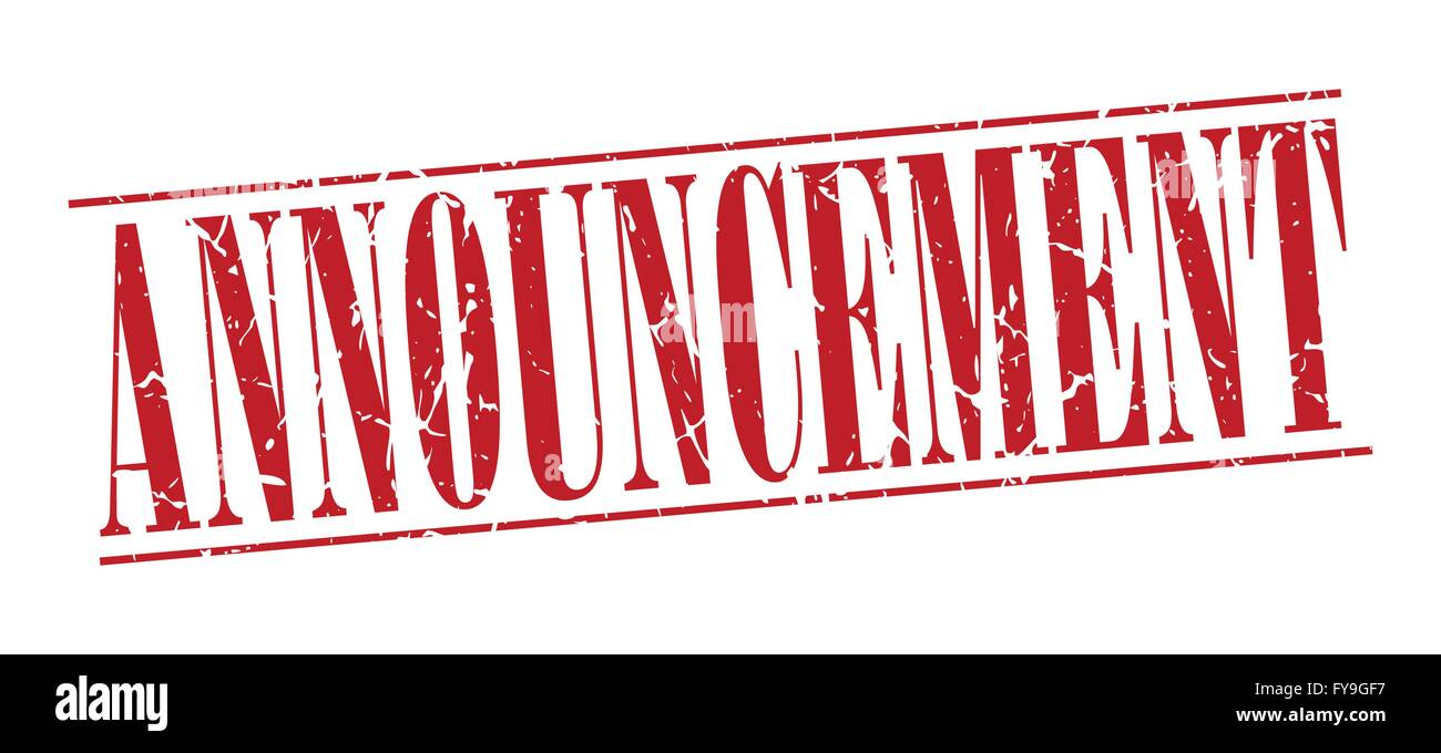 announcement red grunge vintage stamp isolated on white background ...