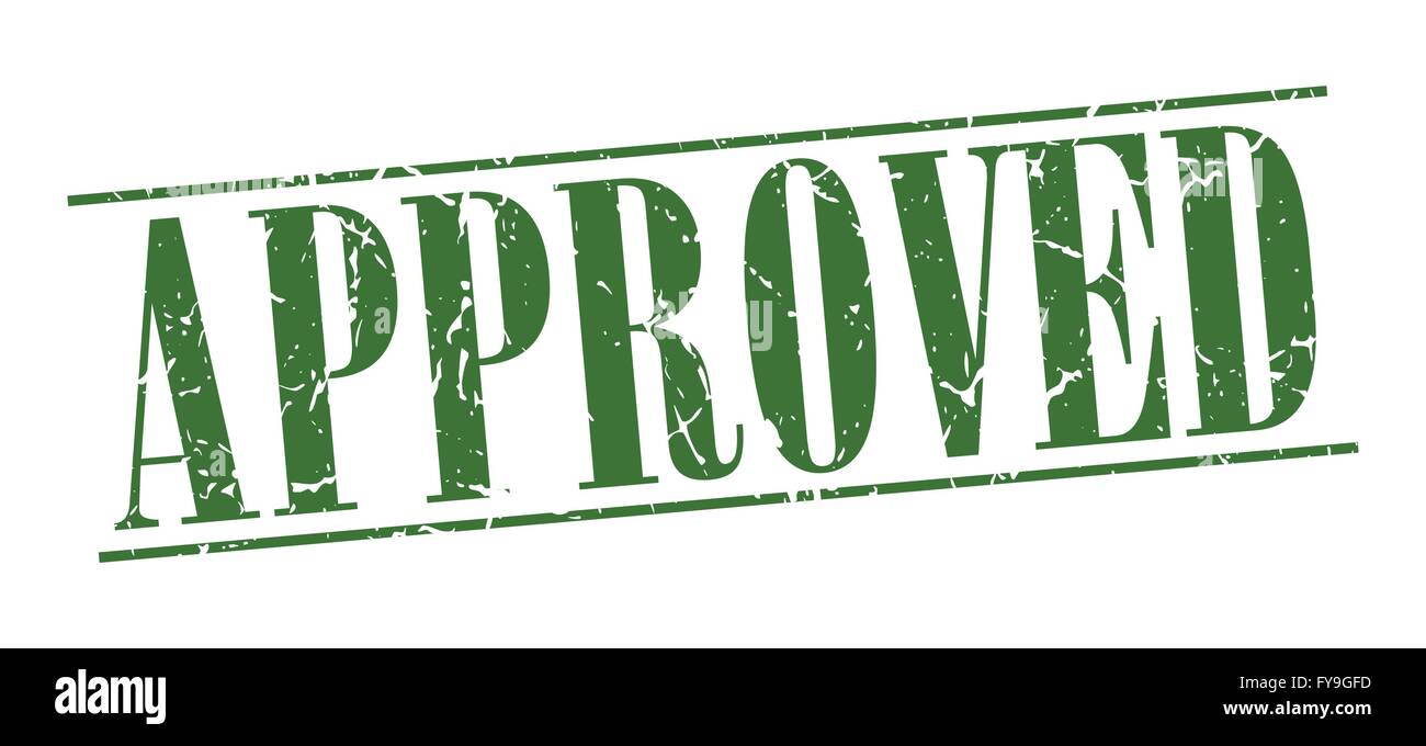 approved green grunge vintage stamp isolated on white background Stock ...