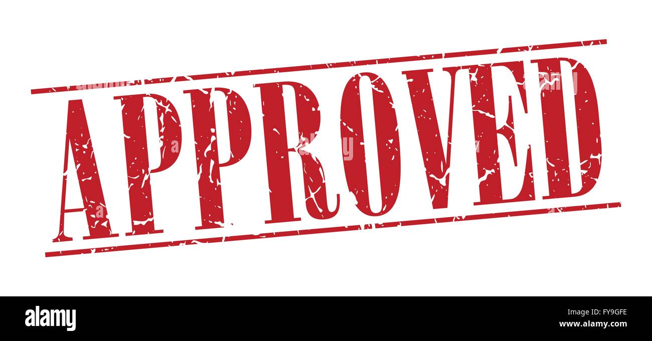 approved red grunge vintage stamp isolated on white background Stock ...