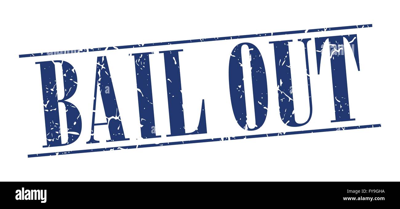 bail out blue grunge vintage stamp isolated on white background Stock ...