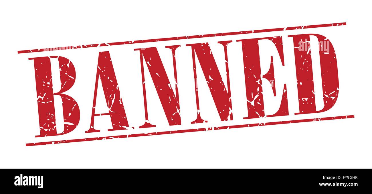 banned red grunge vintage stamp isolated on white background Stock ...
