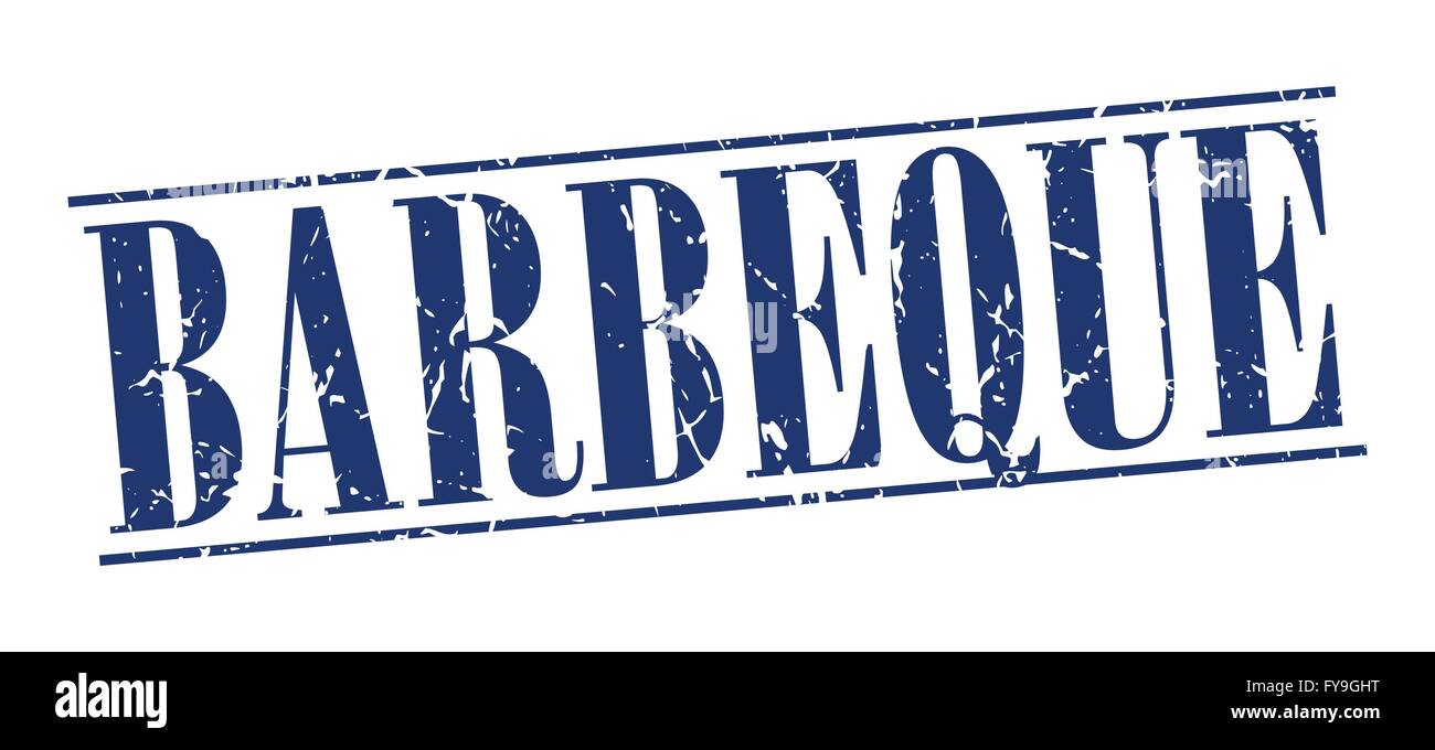 barbeque blue grunge vintage stamp isolated on white background Stock ...
