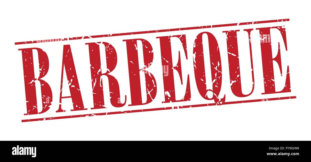 barbeque red grunge vintage stamp isolated on white background Stock ...