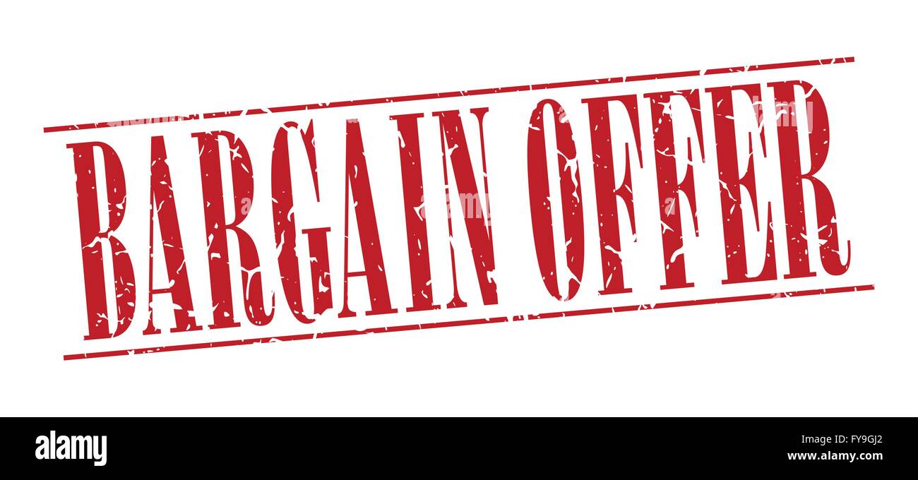 bargain offer red grunge vintage stamp isolated on white background ...