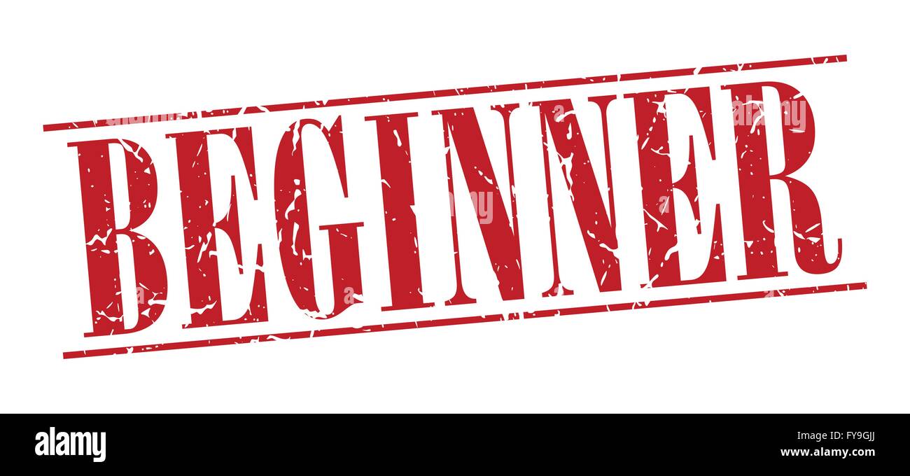 beginner red grunge vintage stamp isolated on white background Stock ...