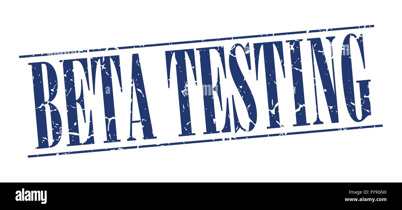 beta testing blue grunge vintage stamp isolated on white background ...