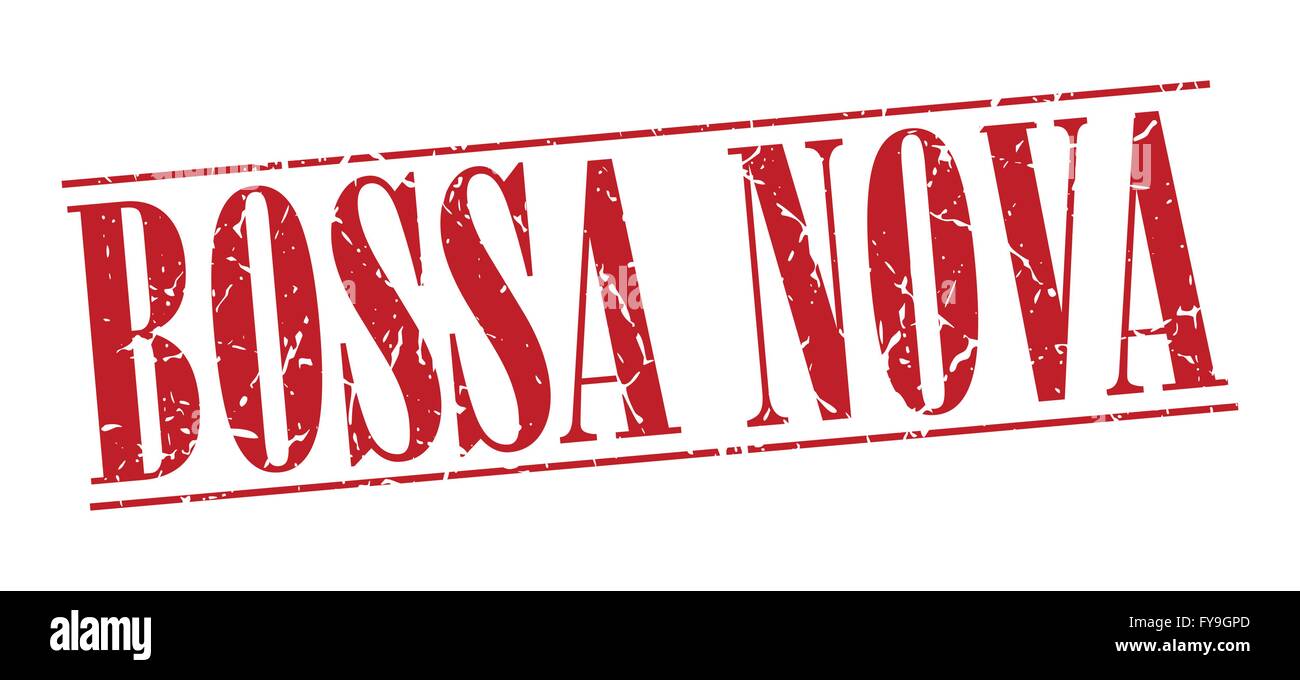bossa nova red grunge vintage stamp isolated on white background Stock ...