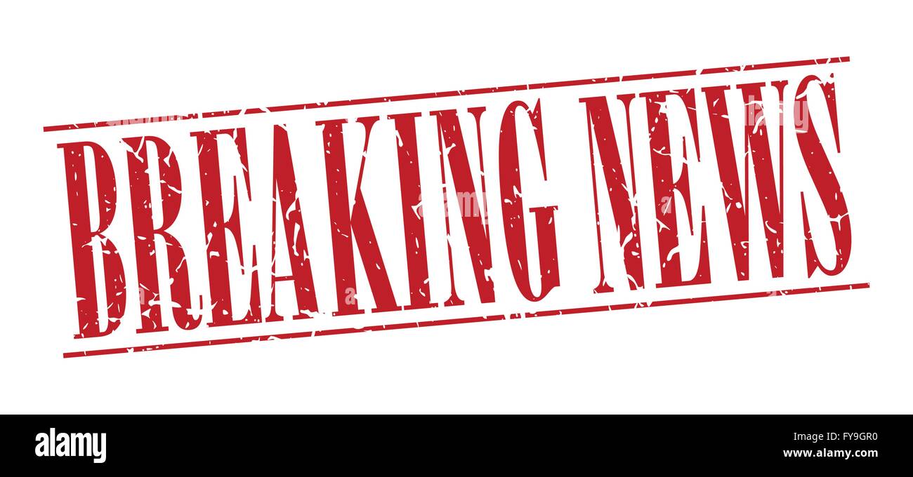breaking news red grunge vintage stamp isolated on white background ...