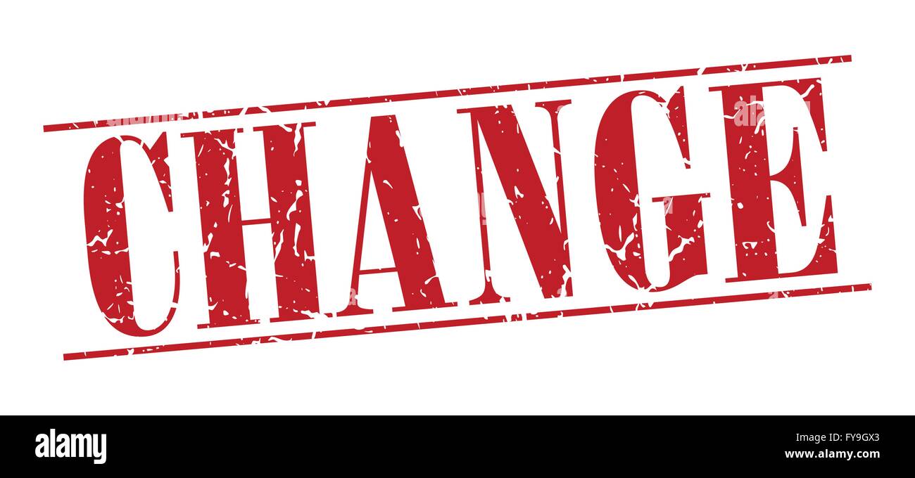 change red grunge vintage stamp isolated on white background Stock ...