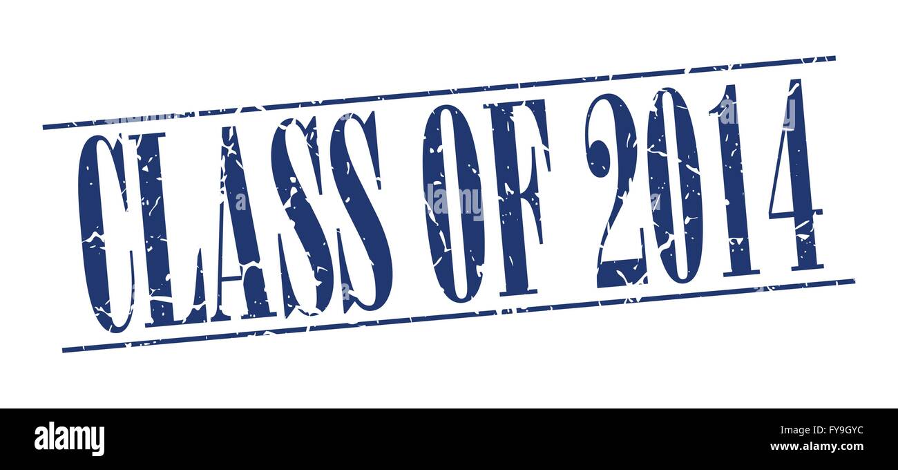 class of 2014 blue grunge vintage stamp isolated on white background ...