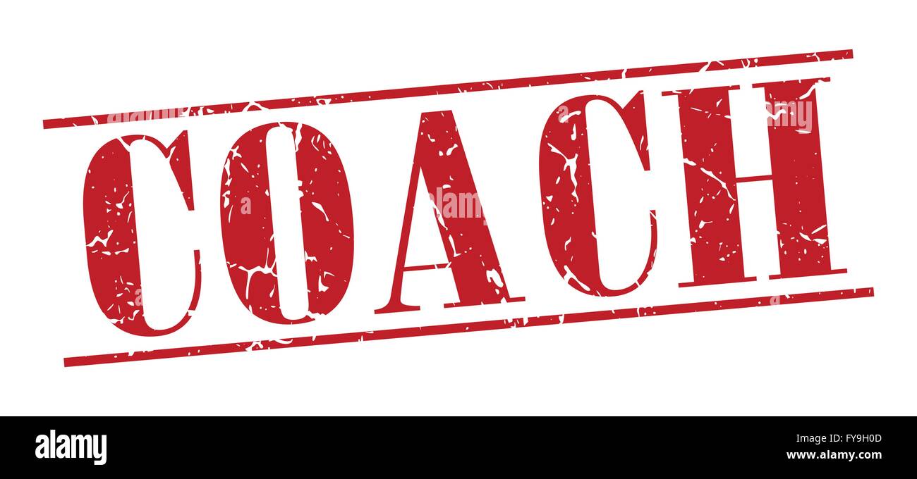 coach red grunge vintage stamp isolated on white background Stock ...