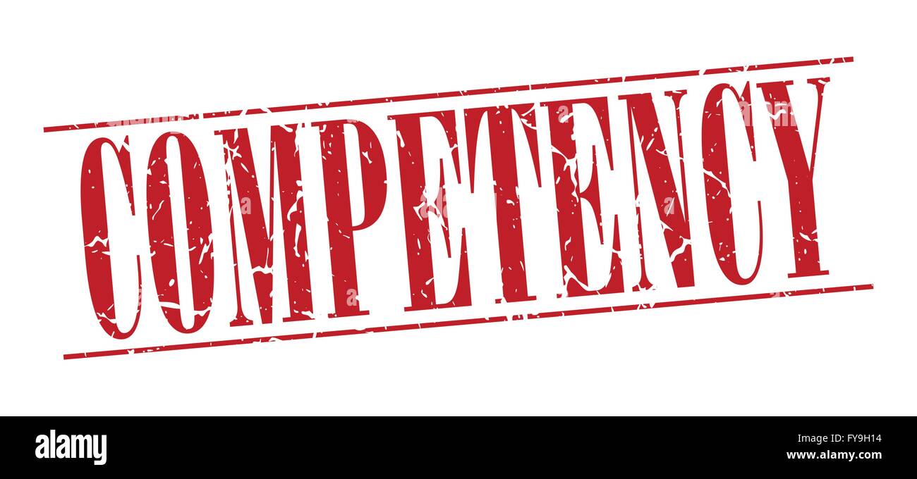 competency red grunge vintage stamp isolated on white background Stock ...