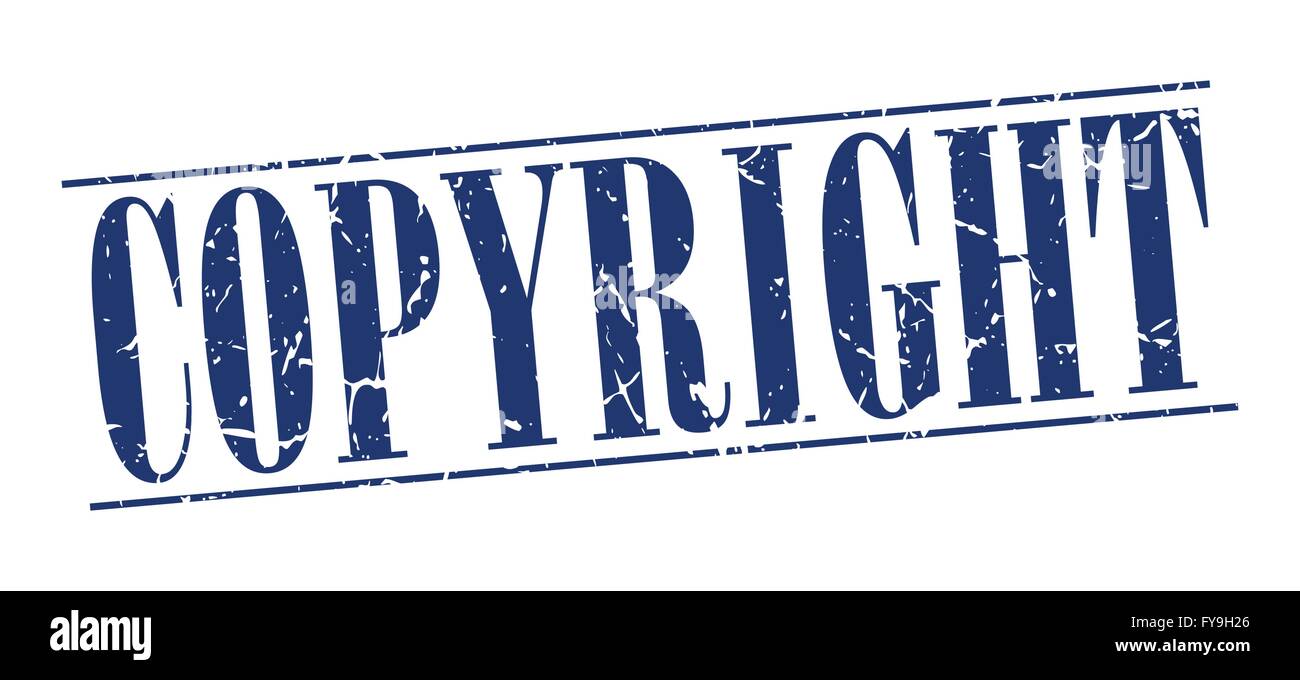 copyright blue grunge vintage stamp isolated on white background Stock ...