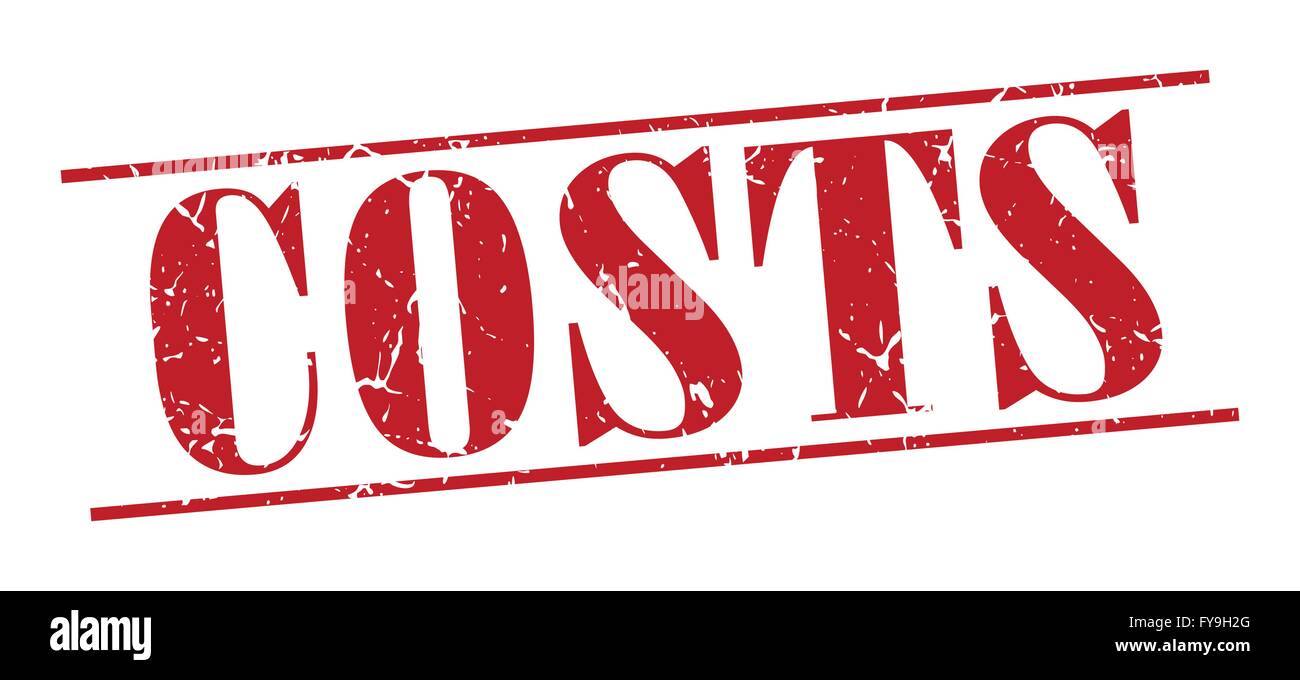 costs red grunge vintage stamp isolated on white background Stock ...
