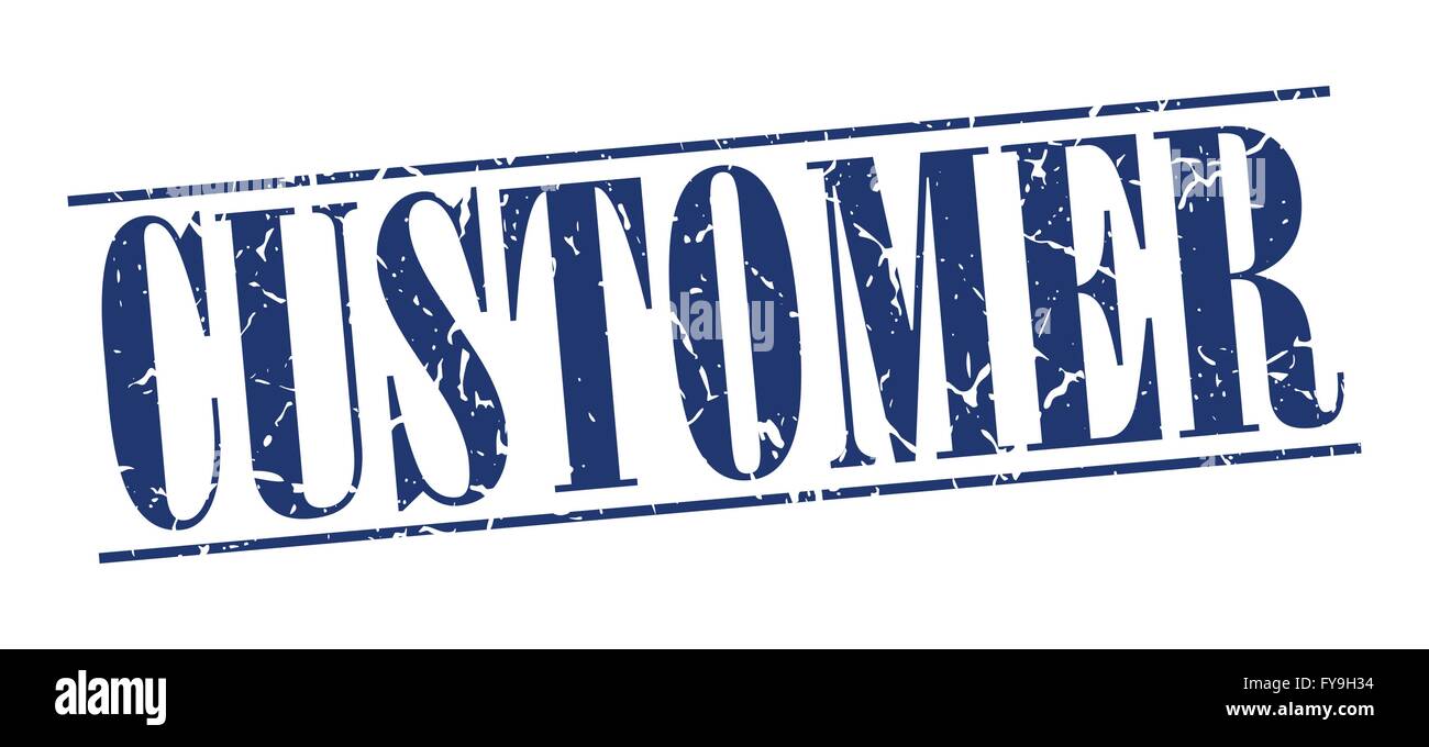 customer blue grunge vintage stamp isolated on white background Stock ...
