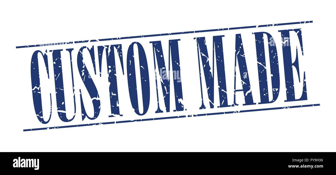 custom made blue grunge vintage stamp isolated on white background ...