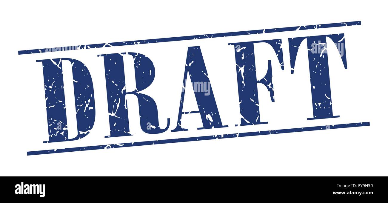 draft blue grunge vintage stamp isolated on white background Stock ...