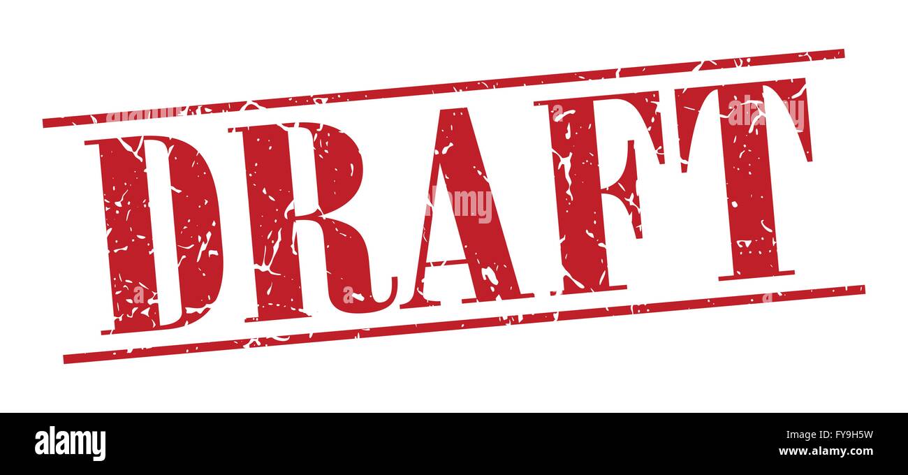 draft red grunge vintage stamp isolated on white background Stock ...