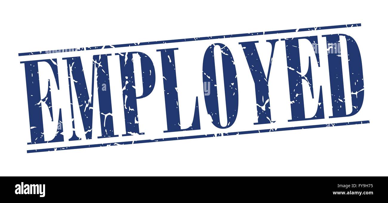 employed blue grunge vintage stamp isolated on white background Stock ...