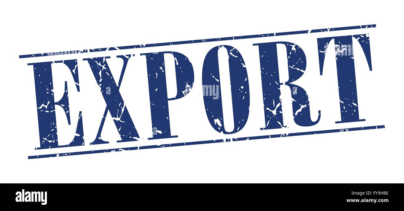 export blue grunge vintage stamp isolated on white background Stock ...