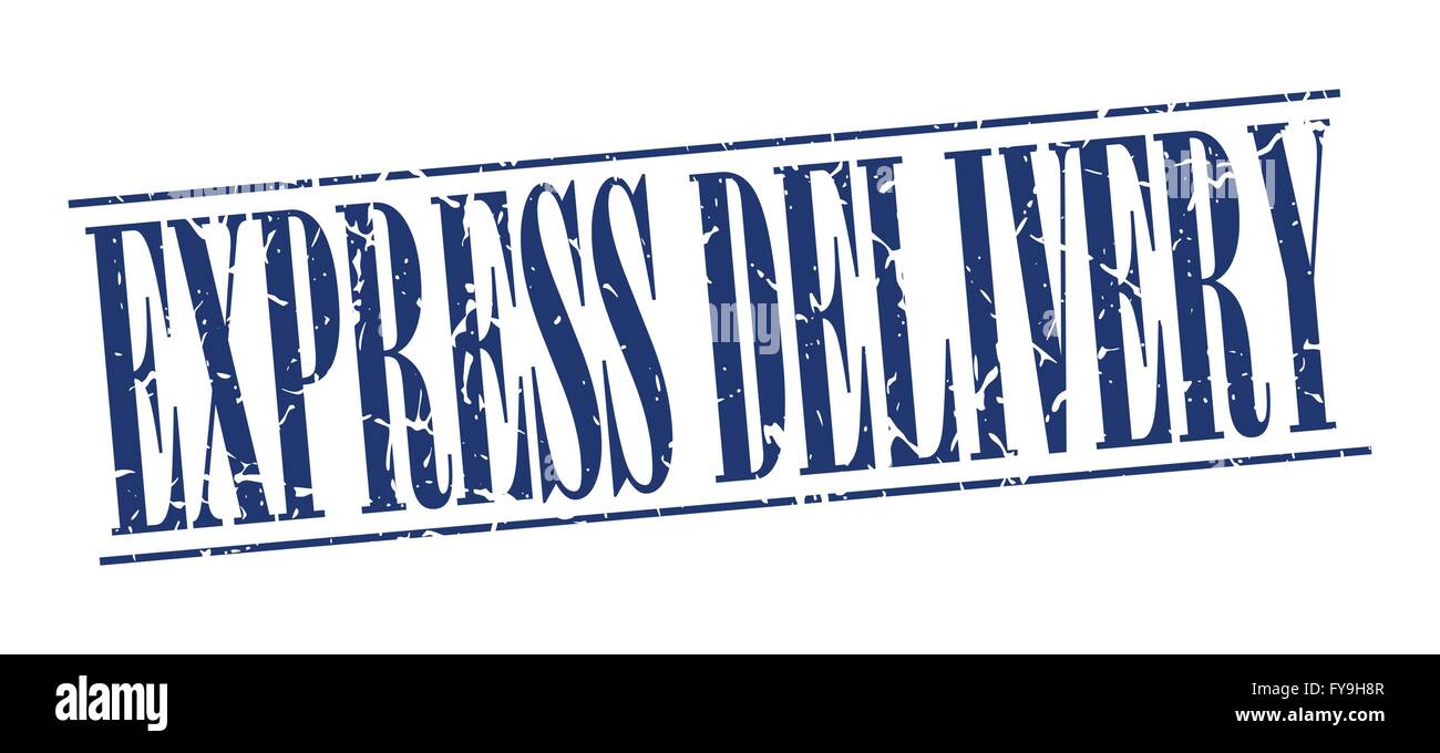 express delivery blue grunge vintage stamp isolated on white background ...
