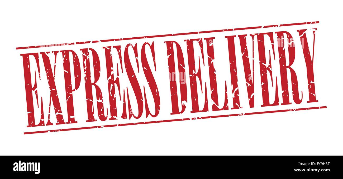 express delivery red grunge vintage stamp isolated on white background ...