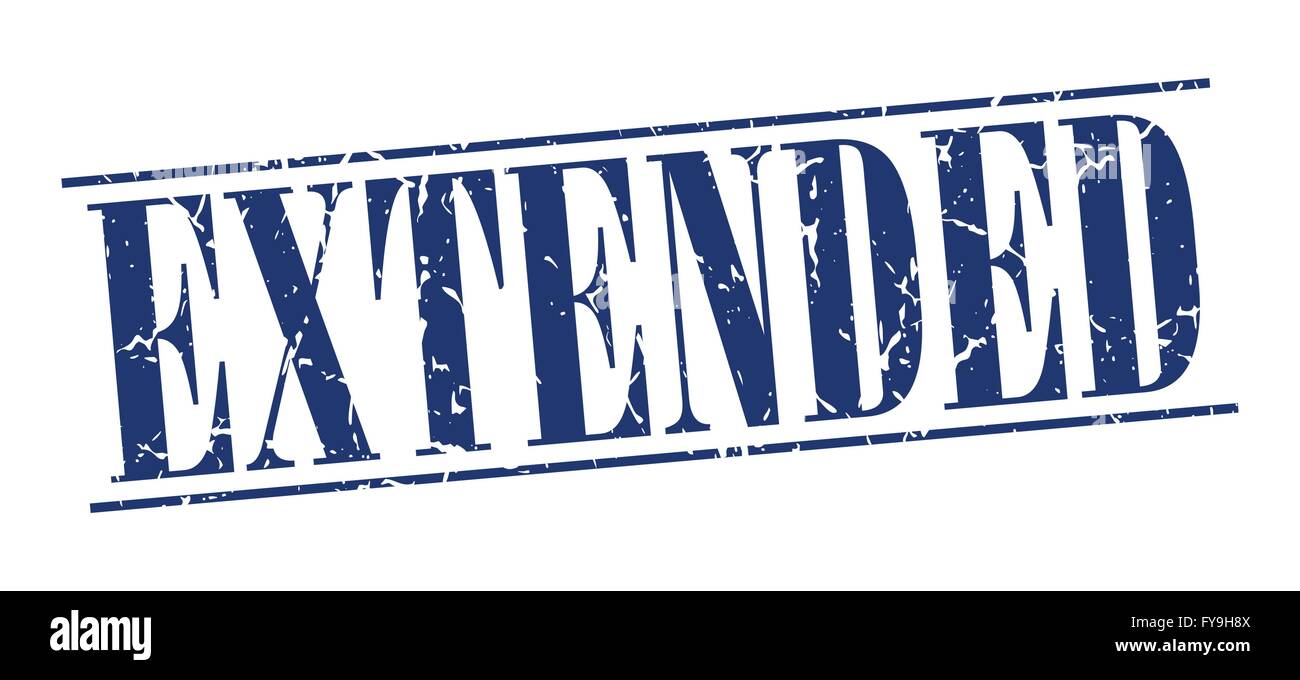 extended blue grunge vintage stamp isolated on white background Stock ...