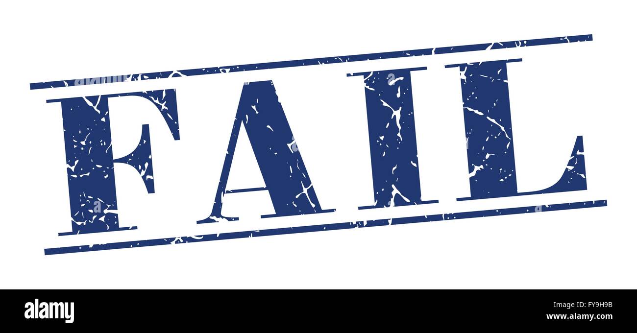 fail blue grunge vintage stamp isolated on white background Stock ...