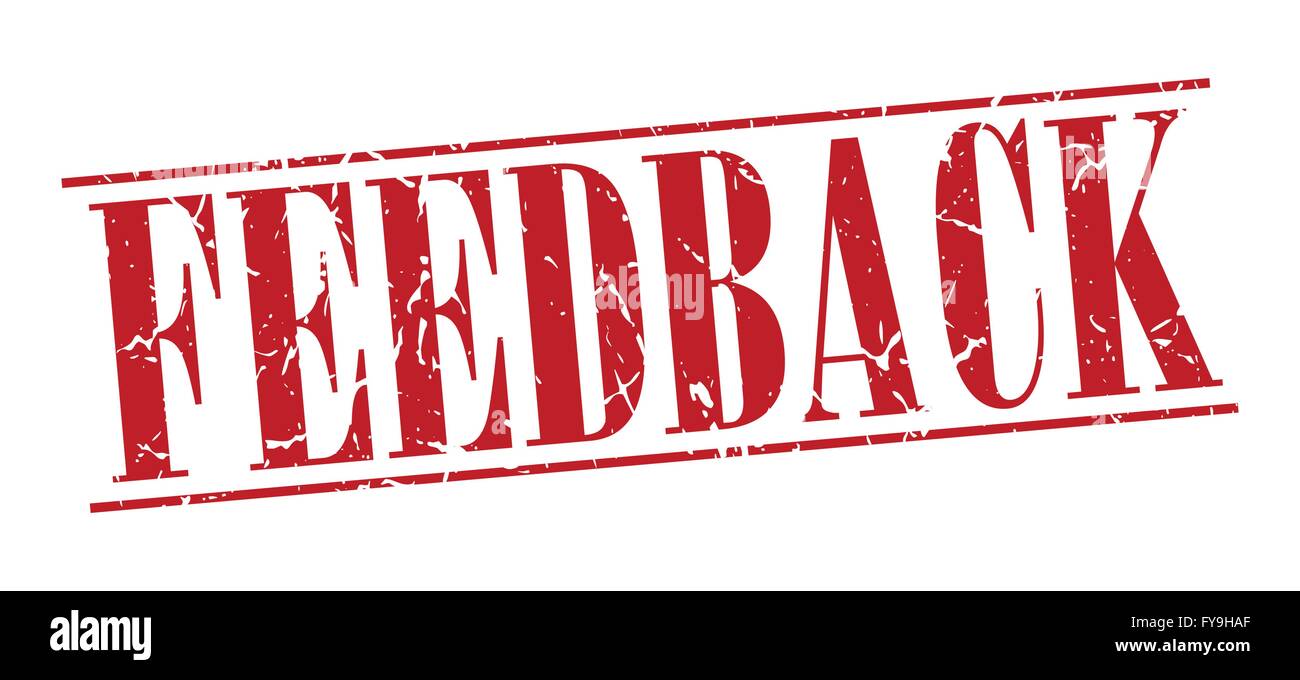 feedback red grunge vintage stamp isolated on white background Stock ...