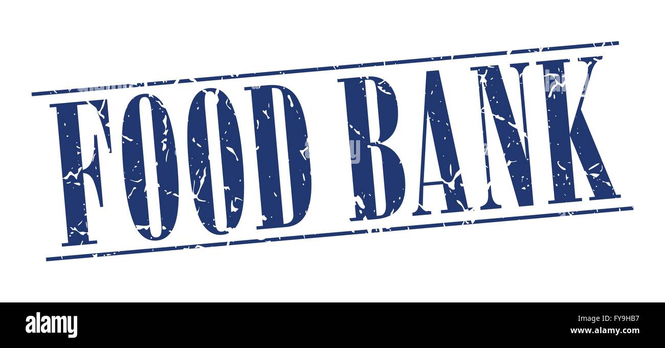 food bank blue grunge vintage stamp isolated on white background Stock ...
