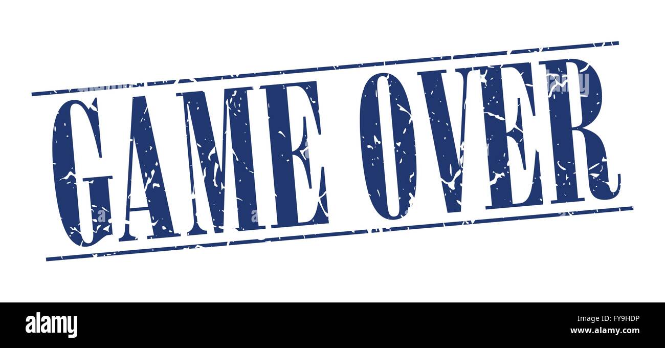 game over blue grunge vintage stamp isolated on white background Stock ...