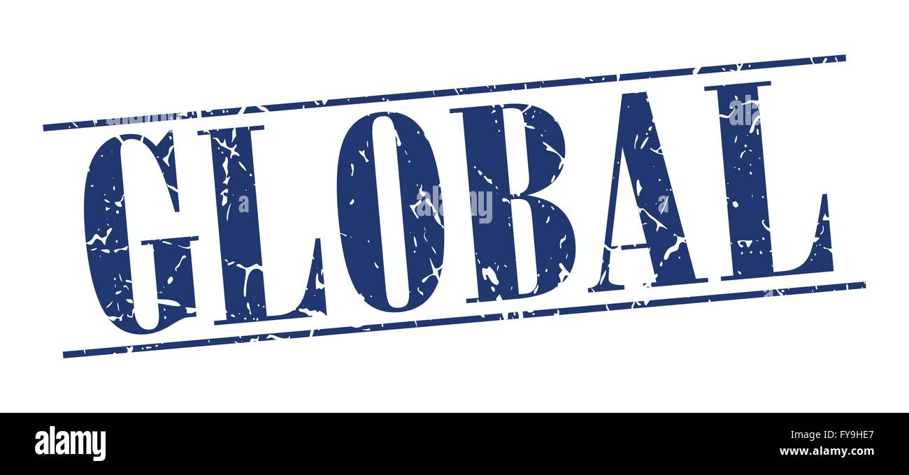 global blue grunge vintage stamp isolated on white background Stock ...