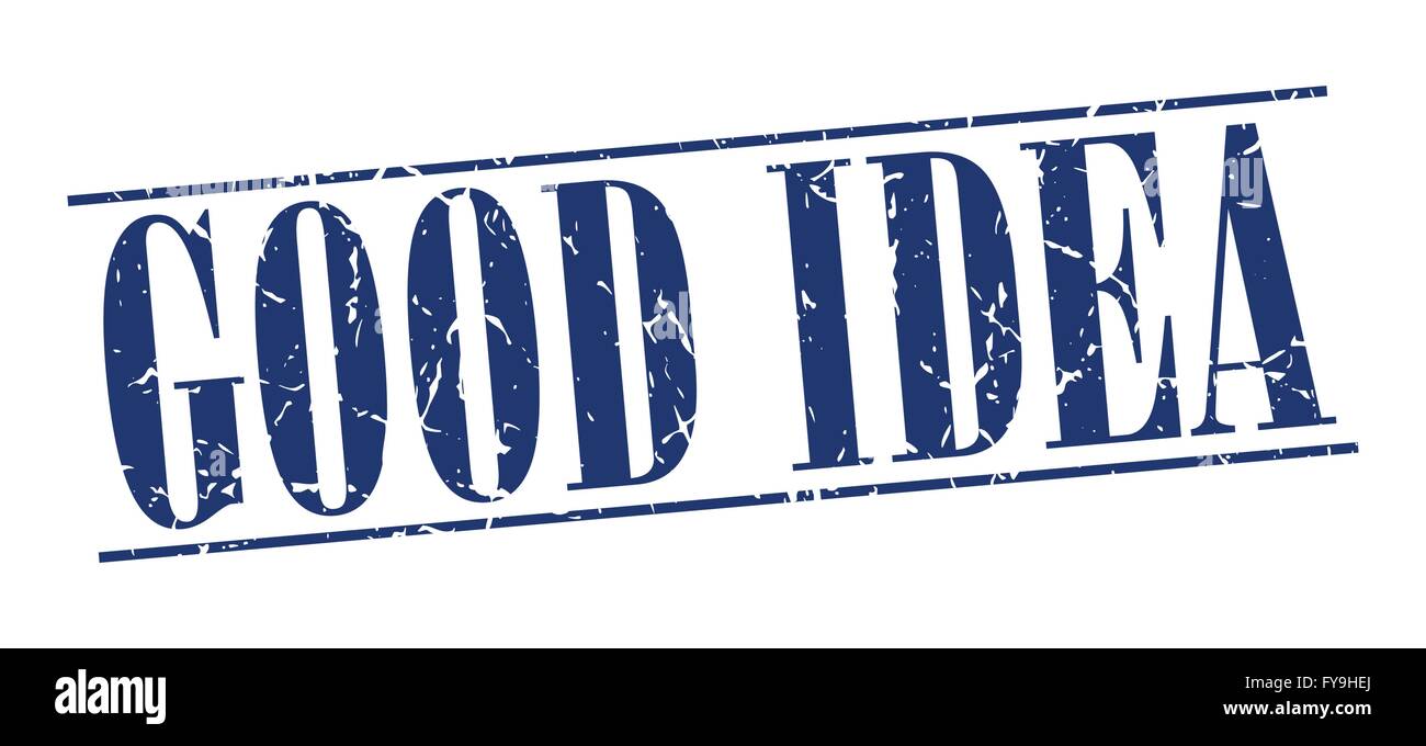 good idea blue grunge vintage stamp isolated on white background Stock ...