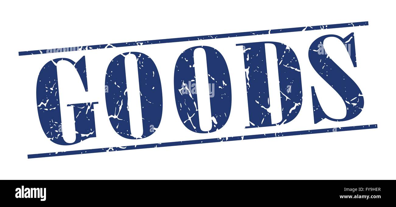 goods blue grunge vintage stamp isolated on white background Stock ...