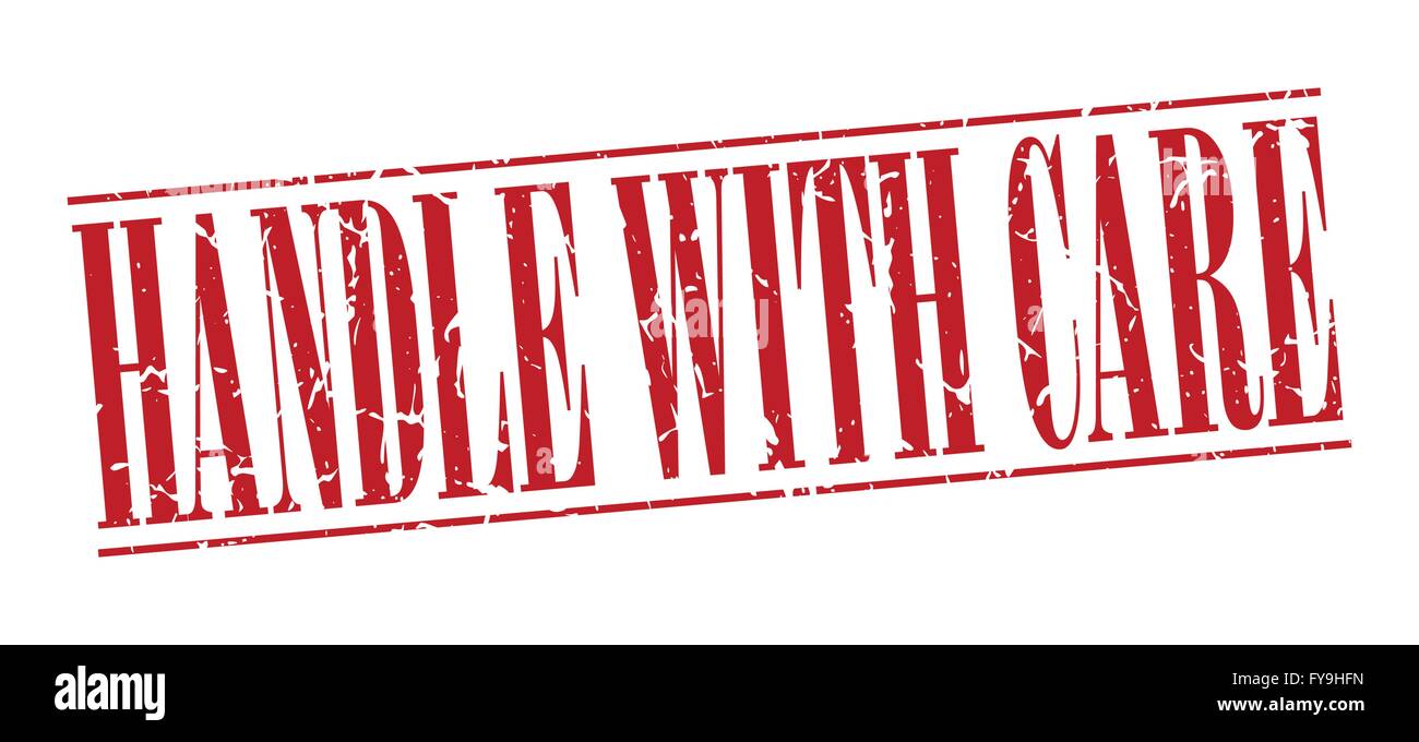 handle with care red grunge vintage stamp isolated on white background ...