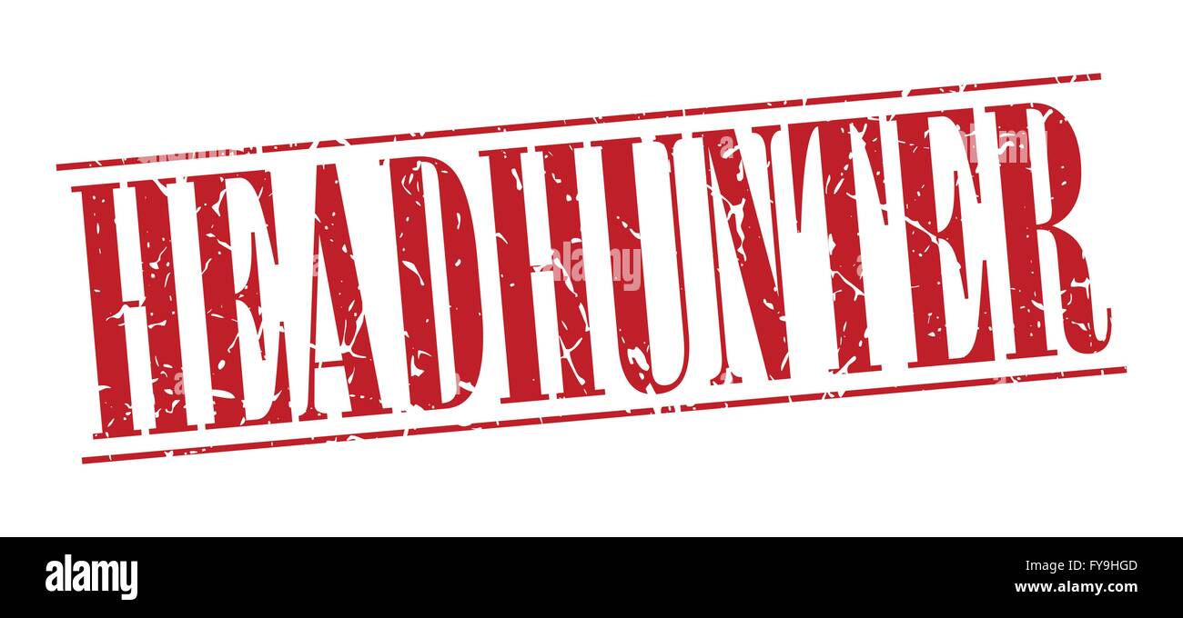 headhunter red grunge vintage stamp isolated on white background Stock ...
