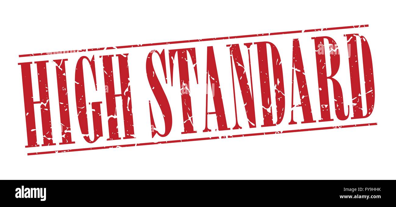 high standard red grunge vintage stamp isolated on white background ...