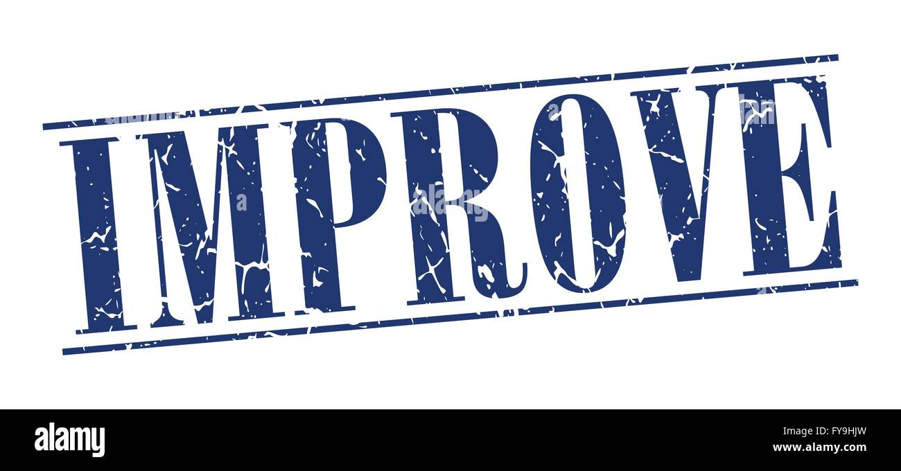 improve blue grunge vintage stamp isolated on white background Stock ...