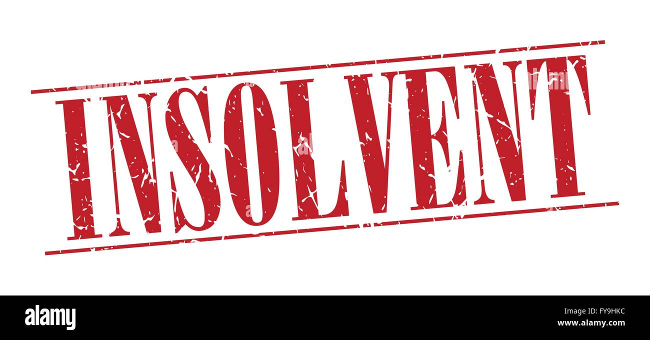 insolvent red grunge vintage stamp isolated on white background Stock ...