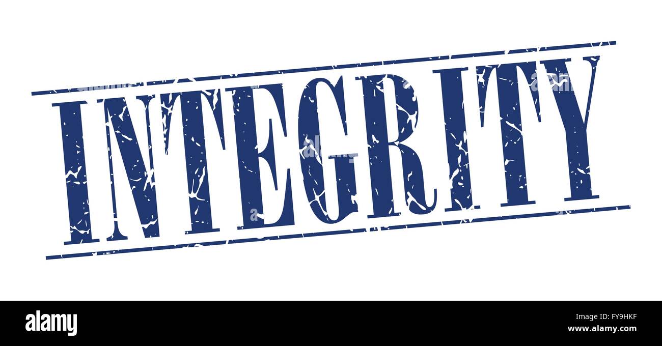 integrity blue grunge vintage stamp isolated on white background Stock ...