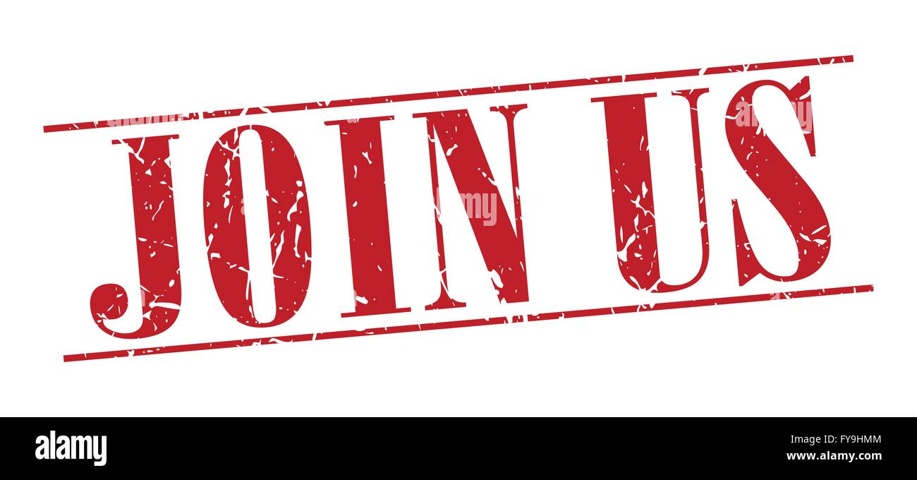 join us red grunge vintage stamp isolated on white background Stock ...