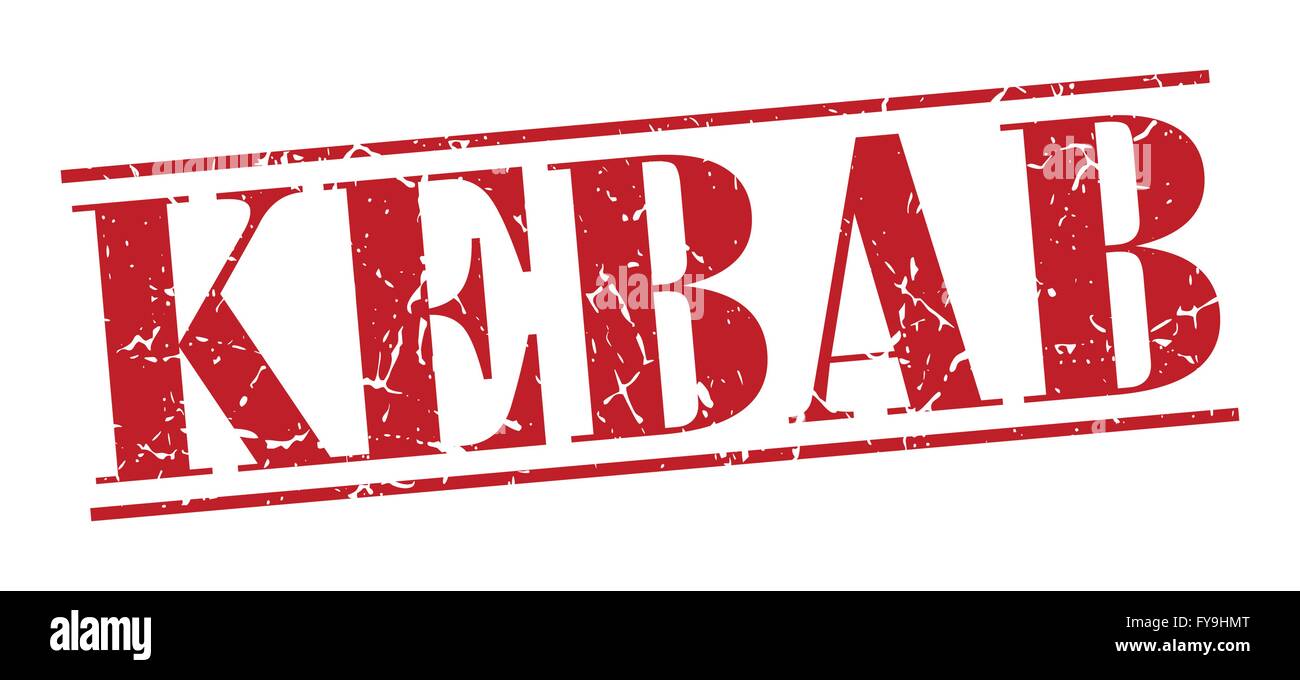 kebab red grunge vintage stamp isolated on white background Stock ...