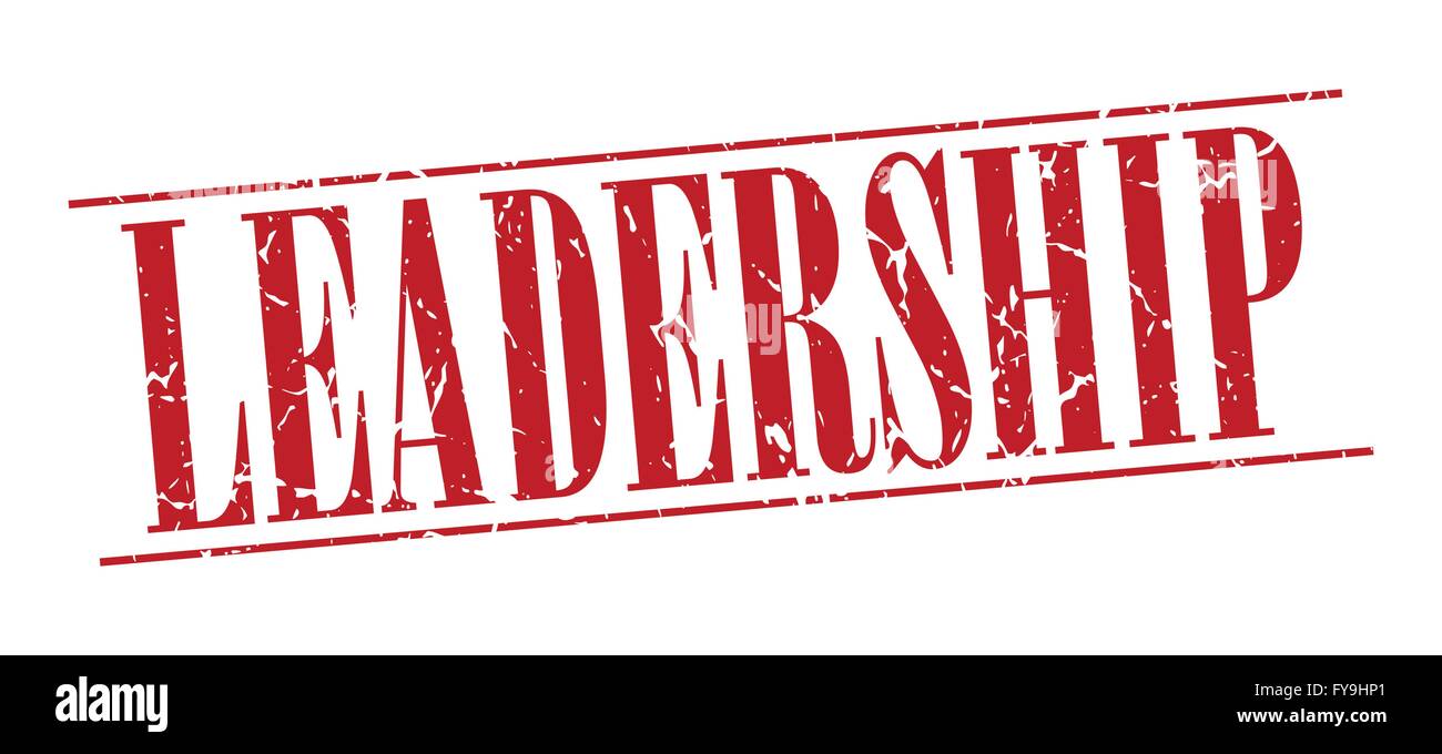 leadership red grunge vintage stamp isolated on white background Stock ...