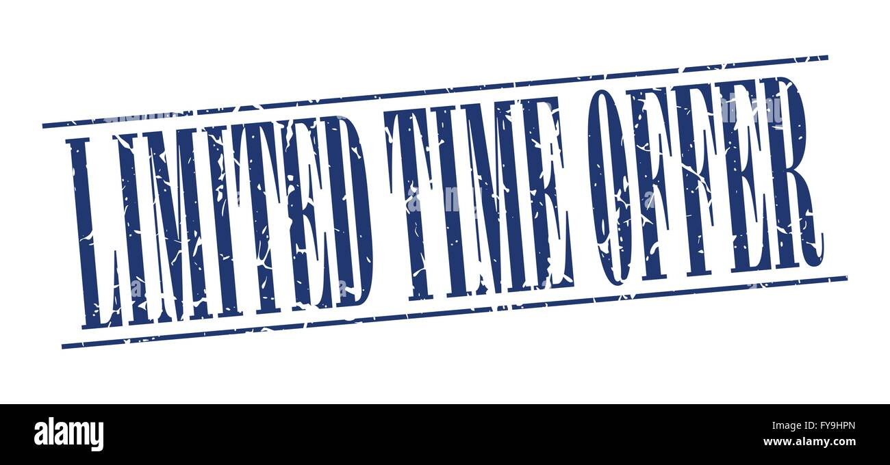 limited time offer blue grunge vintage stamp isolated on white ...